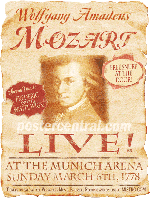 wolfgang_mozart_poster. | Mozart, Amadeus, Rock