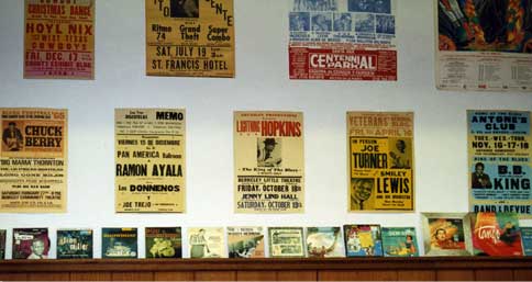 Old Concert Posters Displayed on Walls