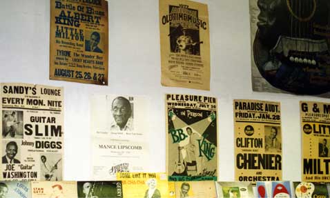 Old Concert Posters Displayed on Walls