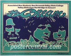 Jimi Hendrix Experience, Cream Vintage Concert Posters